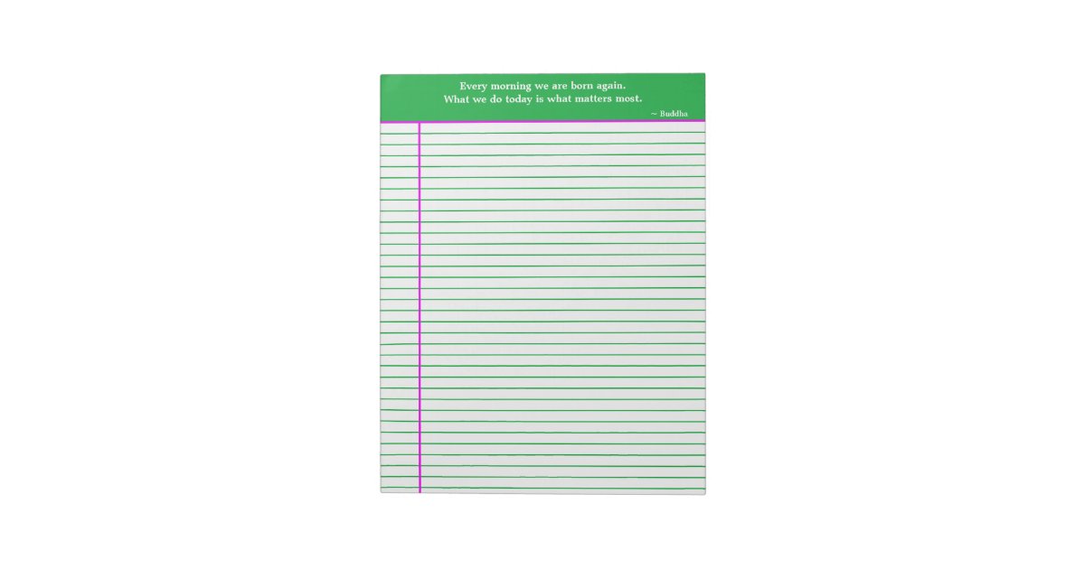 Personalized Quotation Notepad, Green & Pink Notepad | Zazzle