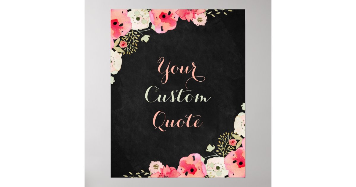 Personalized quote Custom quote print Chalkboard | Zazzle