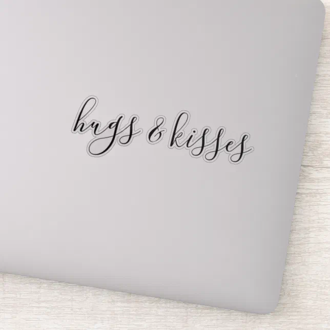Personalized Quote Hugs & Kisses Sticker | Zazzle