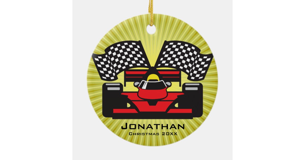 Personalized Race Car Ornament | Zazzle