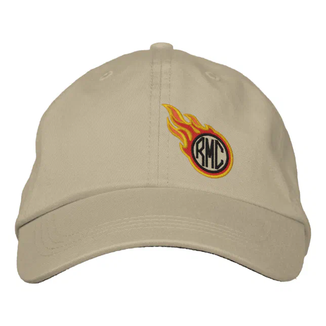 Personalized Racing Flames Bullet Monogram Embroidered Baseball Cap ...