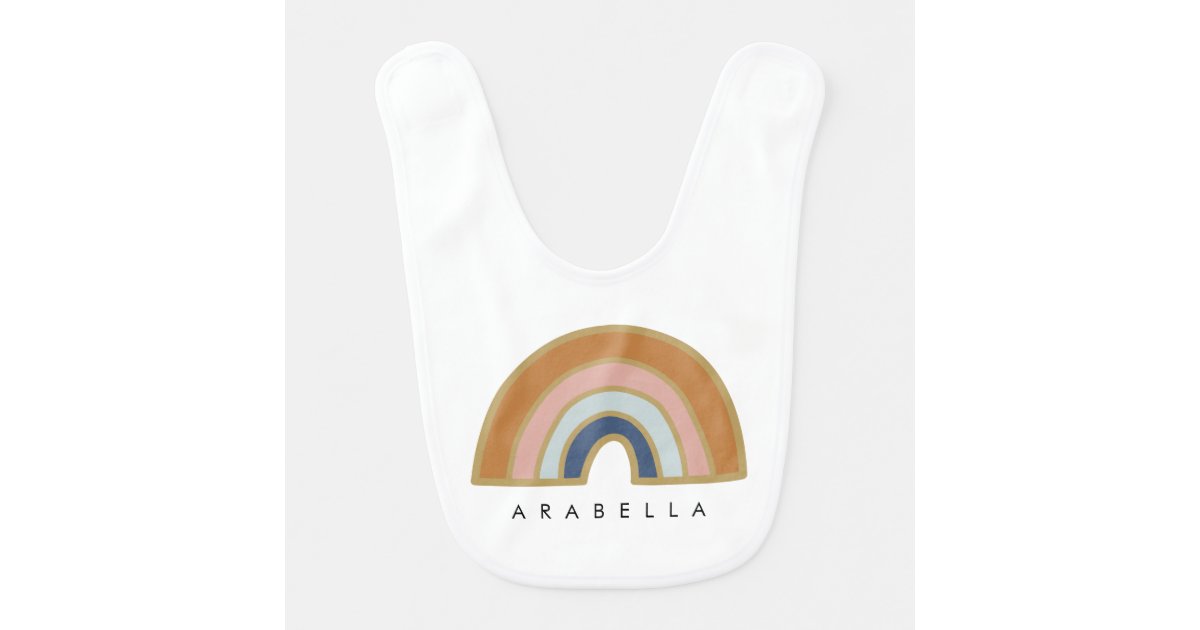 Personalized Rainbow Baby Bib | Zazzle