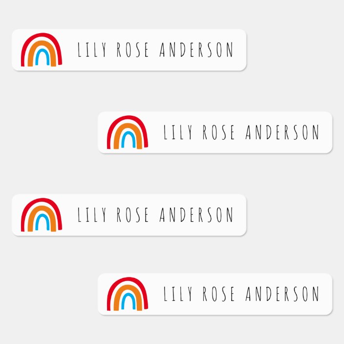 Personalized Rainbow Back to School Kid's Labels | Zazzle