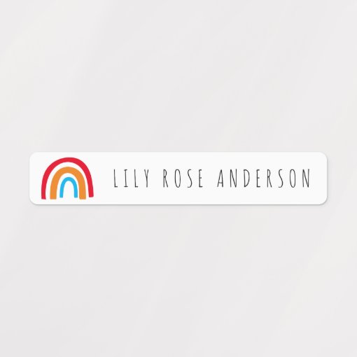 Personalized Rainbow Back to School Kid's Labels | Zazzle