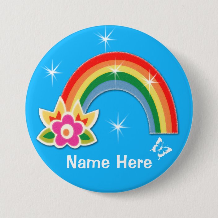 Personalized Rainbow Buttons Pins with Your Text | Zazzle.com