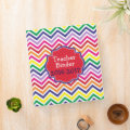 Personalized Rainbow Chevron Teacher Binder | Zazzle