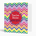 Personalized Rainbow Chevron Teacher Binder | Zazzle
