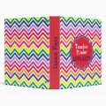 Personalized Rainbow Chevron Teacher Binder | Zazzle