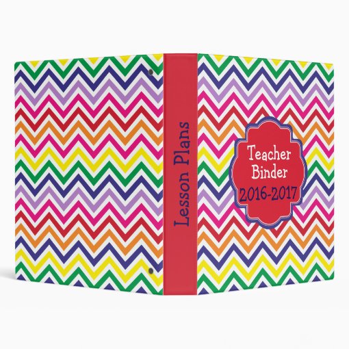 Personalized Rainbow Chevron Teacher Binder | Zazzle