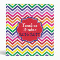 Personalized Rainbow Chevron Teacher Binder | Zazzle
