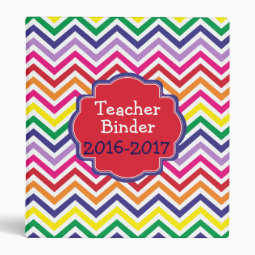 Personalized Rainbow Chevron Teacher Binder | Zazzle
