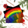 Personalized Rainbow Christmas Tree Holiday Postcard | Zazzle