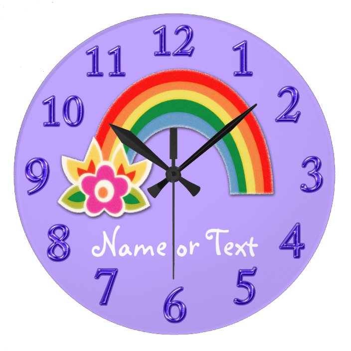 Personalized Rainbow Clock in YOUR COLORS, TEXT | Zazzle.com