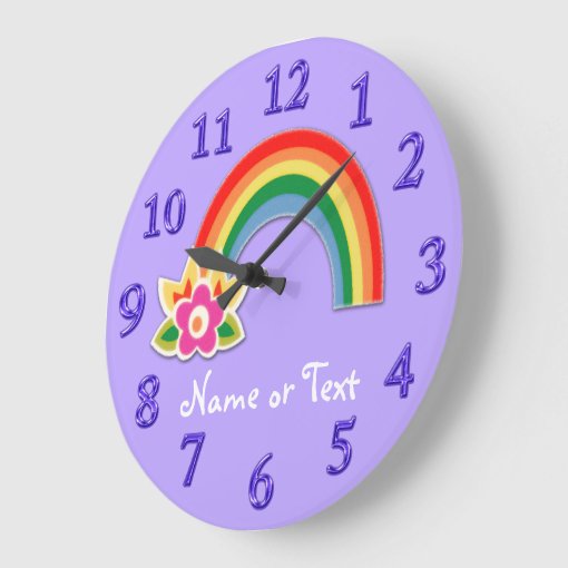 Personalized Rainbow Clock in YOUR COLORS, TEXT | Zazzle