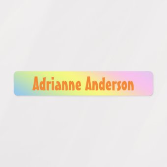 Personalized Rainbow Colors Kids Label Tags | Zazzle