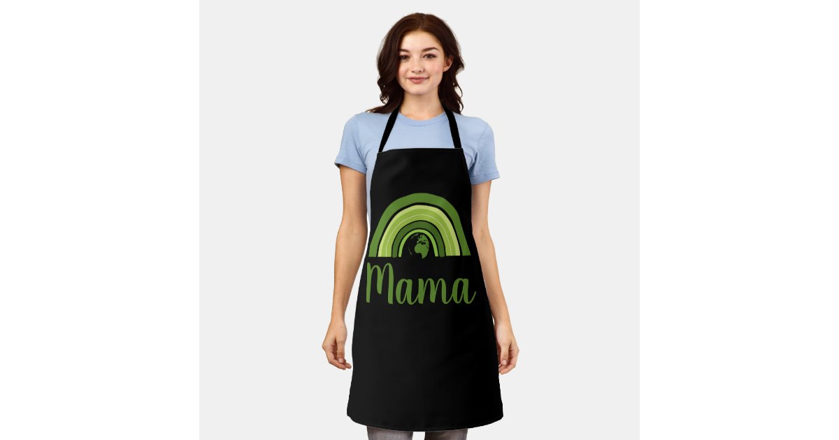 Personalized rainbow Earth Mama Apron | Zazzle