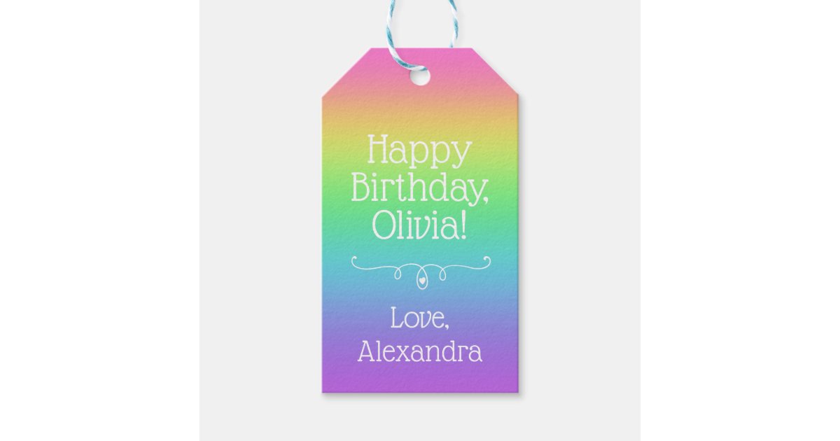 Personalized Rainbow Gift Tags | Zazzle