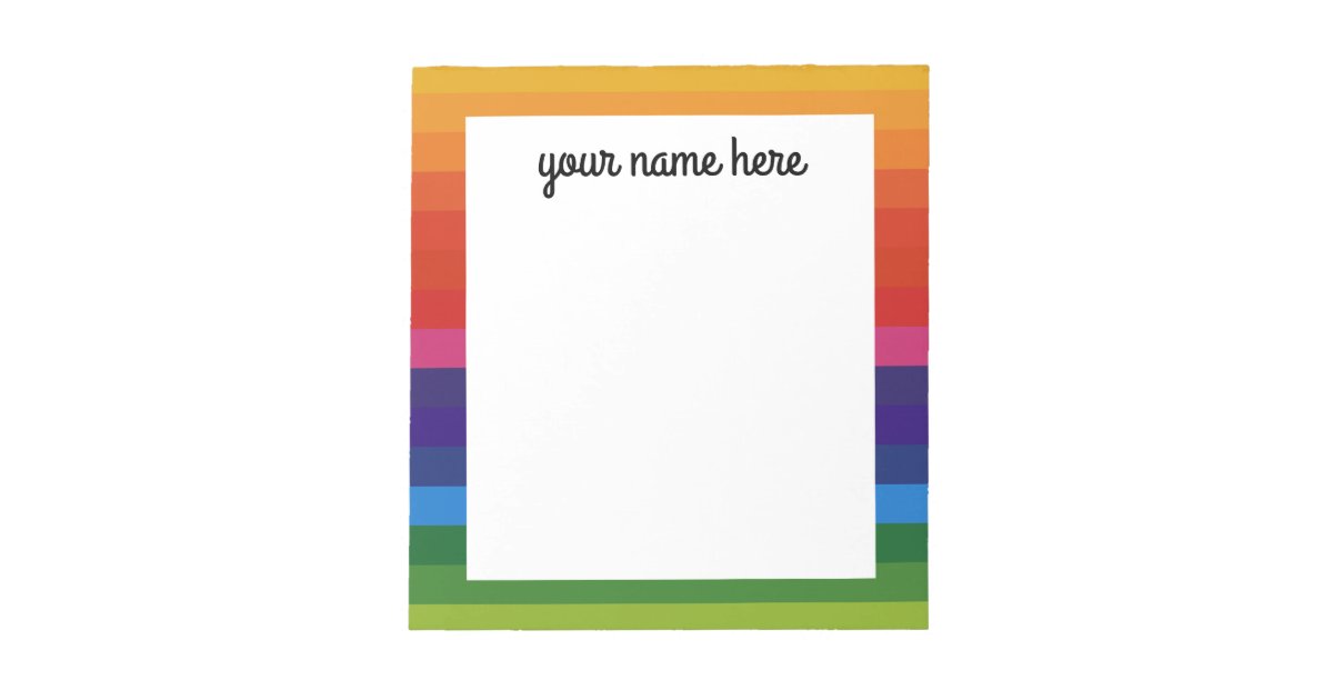 Personalized Rainbow Notepad | Zazzle