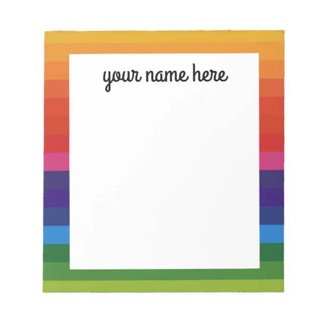 Personalized Rainbow Notepad | Zazzle