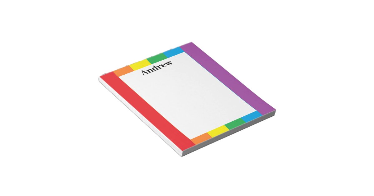 Personalized Rainbow Notepad | Zazzle