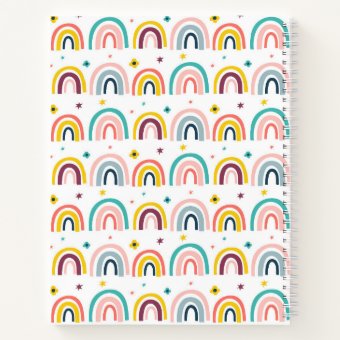 Personalized Rainbow Pattern Sketchbook Notebook | Zazzle