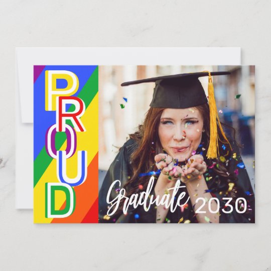 Personalized Rainbow Pride Photo Graduation Invitation | Zazzle.com