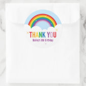 Personalized Rainbow Thank You Round Sticker | Zazzle