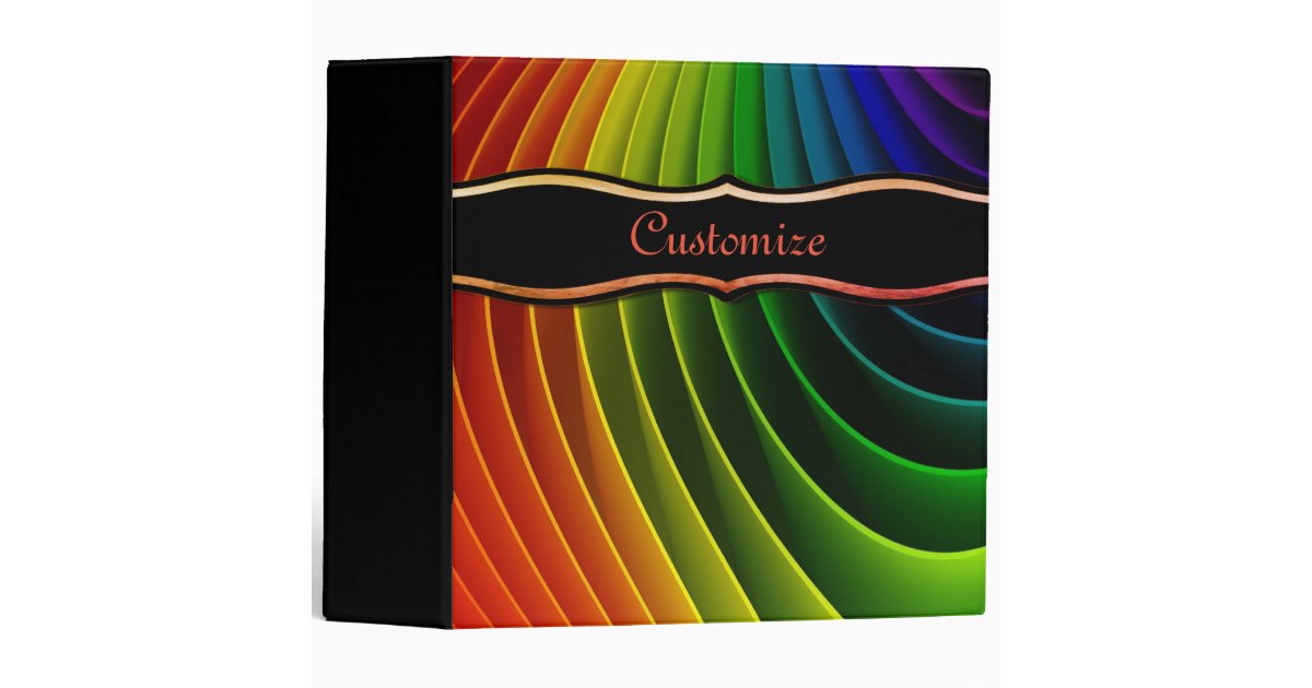 Personalized Rainbow Twist Binder | Zazzle
