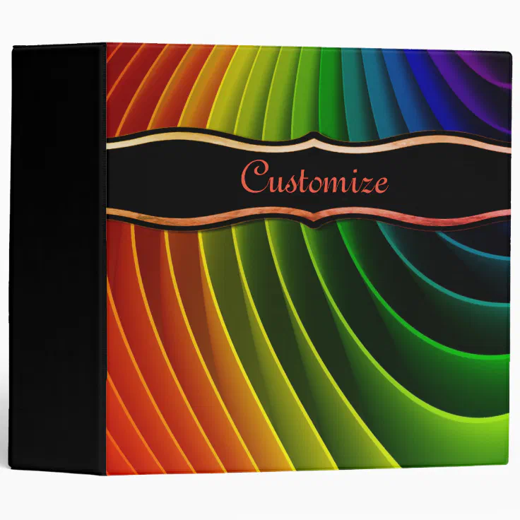Personalized Rainbow Twist Binder | Zazzle