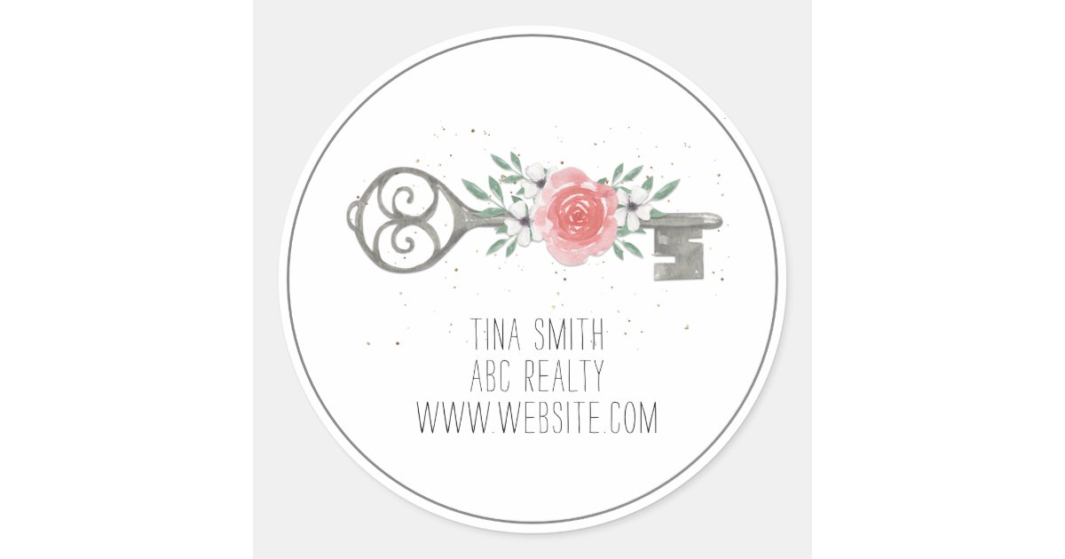 Personalized Real Estate Agent Classic Round Sticker | Zazzle