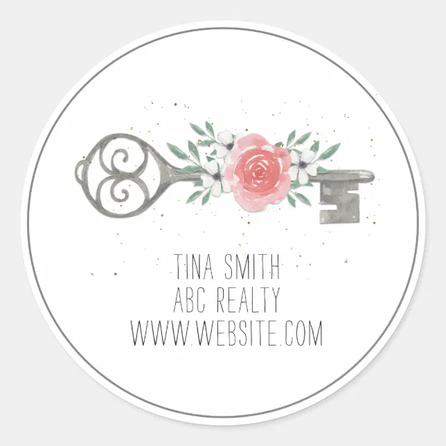 Personalized Real Estate Agent Classic Round Sticker | Zazzle