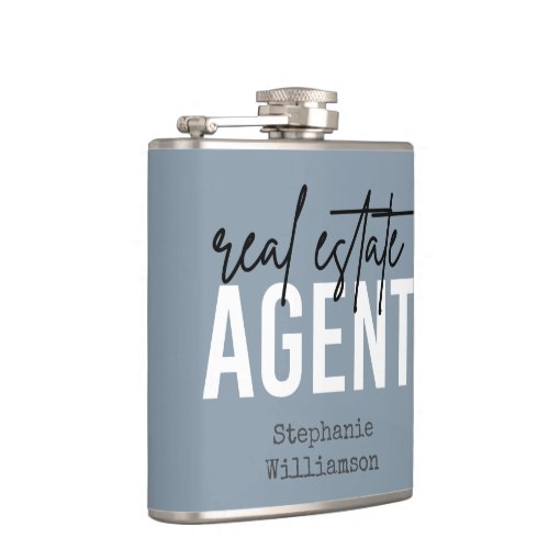 Personalized Real Estate Agent Gifts for Realtor Flask | Zazzle