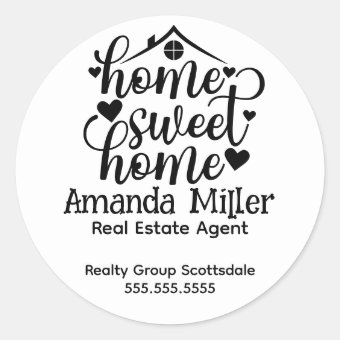 Personalized Realtor Real Estate Agent Open House Classic Round Sticker ...