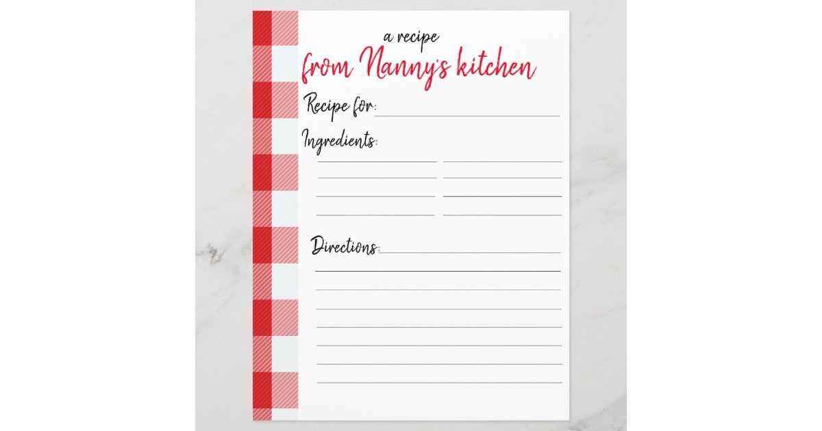Personalized Recipe Paper | Zazzle