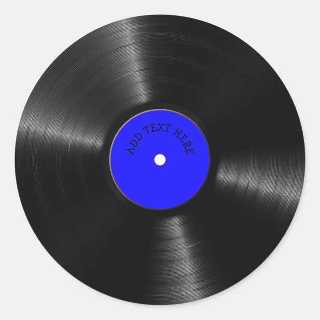 Personalized Record, Retro Album Classic Round Sticker | Zazzle