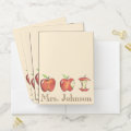 Personalized Red Apple for the Teacher School Gift Pocket Folder | Zazzle