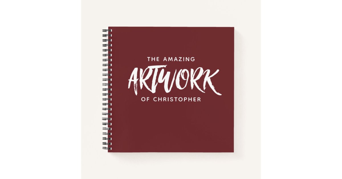 Personalized Red Artist Sketchbook Notebook | Zazzle