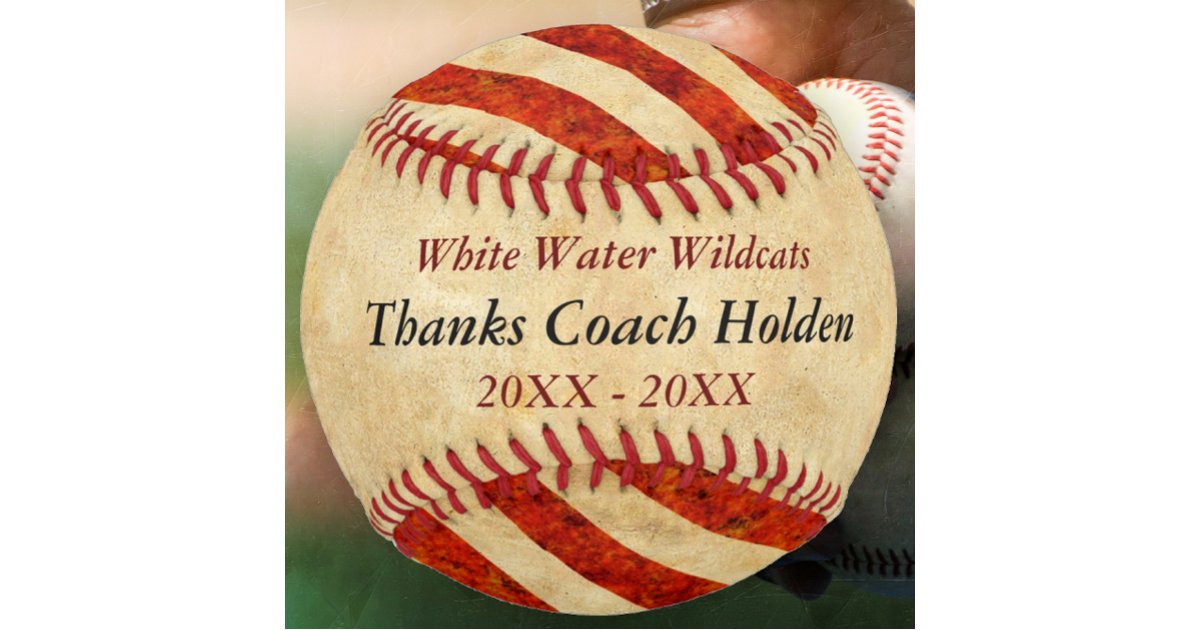 Personalized Red Baseball Coach Thank You | Zazzle