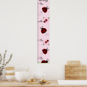 Personalized Red & Black Ladybugs Growth Chart | Zazzle