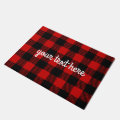 Personalized Red Buffalo Plaid Door Mat | Zazzle
