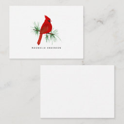 Personalized Red Cardinal Note Card | Zazzle