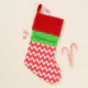 Personalized Red Chevron with Green Christmas Christmas Stocking | Zazzle