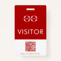 Personalized Red Company Logo Visitor Badge | Zazzle