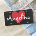 Personalized Red Cute Heart Shape License Plate | Zazzle