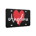 Personalized Red Cute Heart Shape License Plate | Zazzle