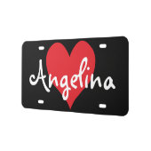 Personalized Red Cute Heart Shape License Plate | Zazzle