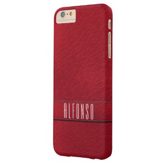 Personalized Red Faux Leather Phone Case | Zazzle