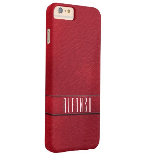 Personalized Red Faux Leather Phone Case | Zazzle