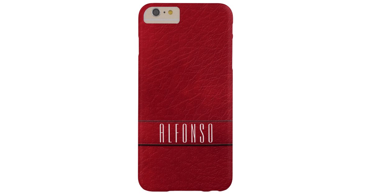 Personalized Red Faux Leather Phone Case | Zazzle