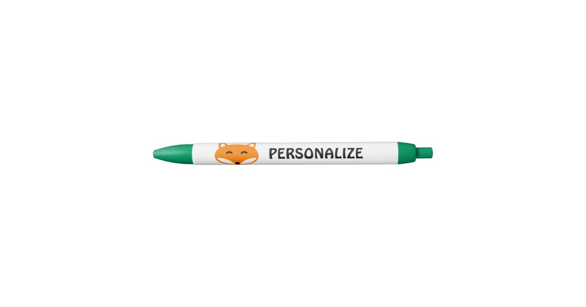 Personalized red fox logo writing pens | Blue ink | Zazzle